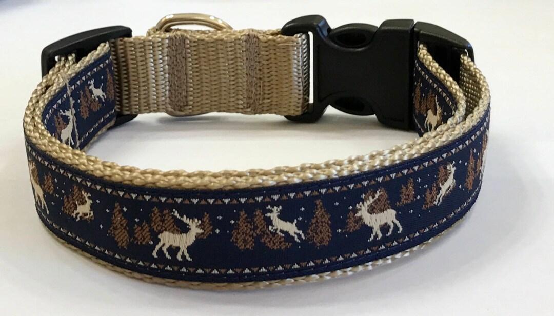 Deer, Hunting, Ribbon Designer Adjustable Dog Collar,rustic/camping ...