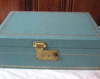 Blue Vintage Jewelry Box - Etsy