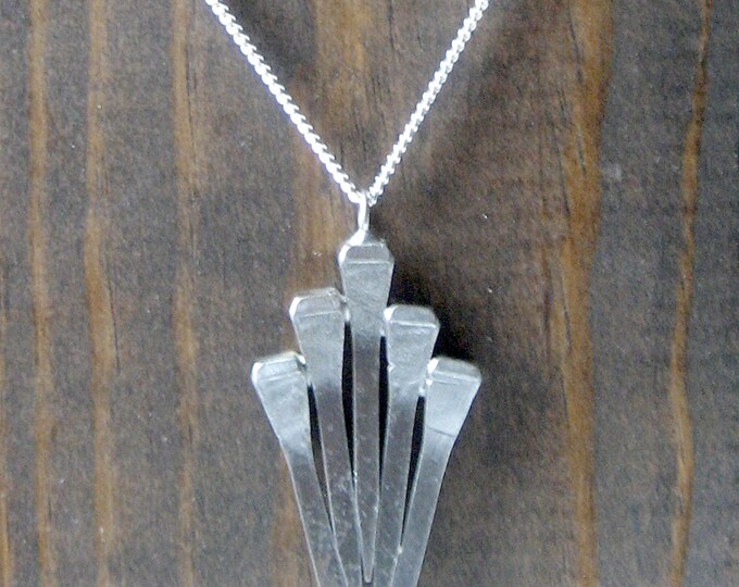 Farrier Nails Pendant and Chain - Vintage Silver Tone Mustad Nail ...