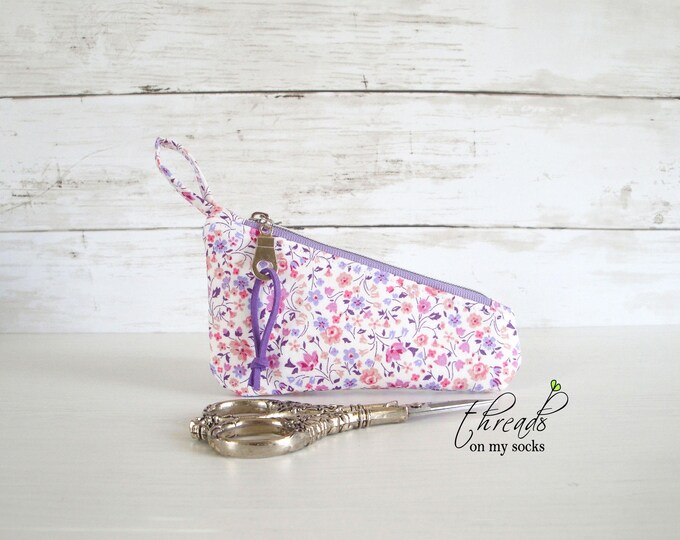 Small Scissor Pouch | Embroidery Scissors Pouch | Liberty Pink and ...