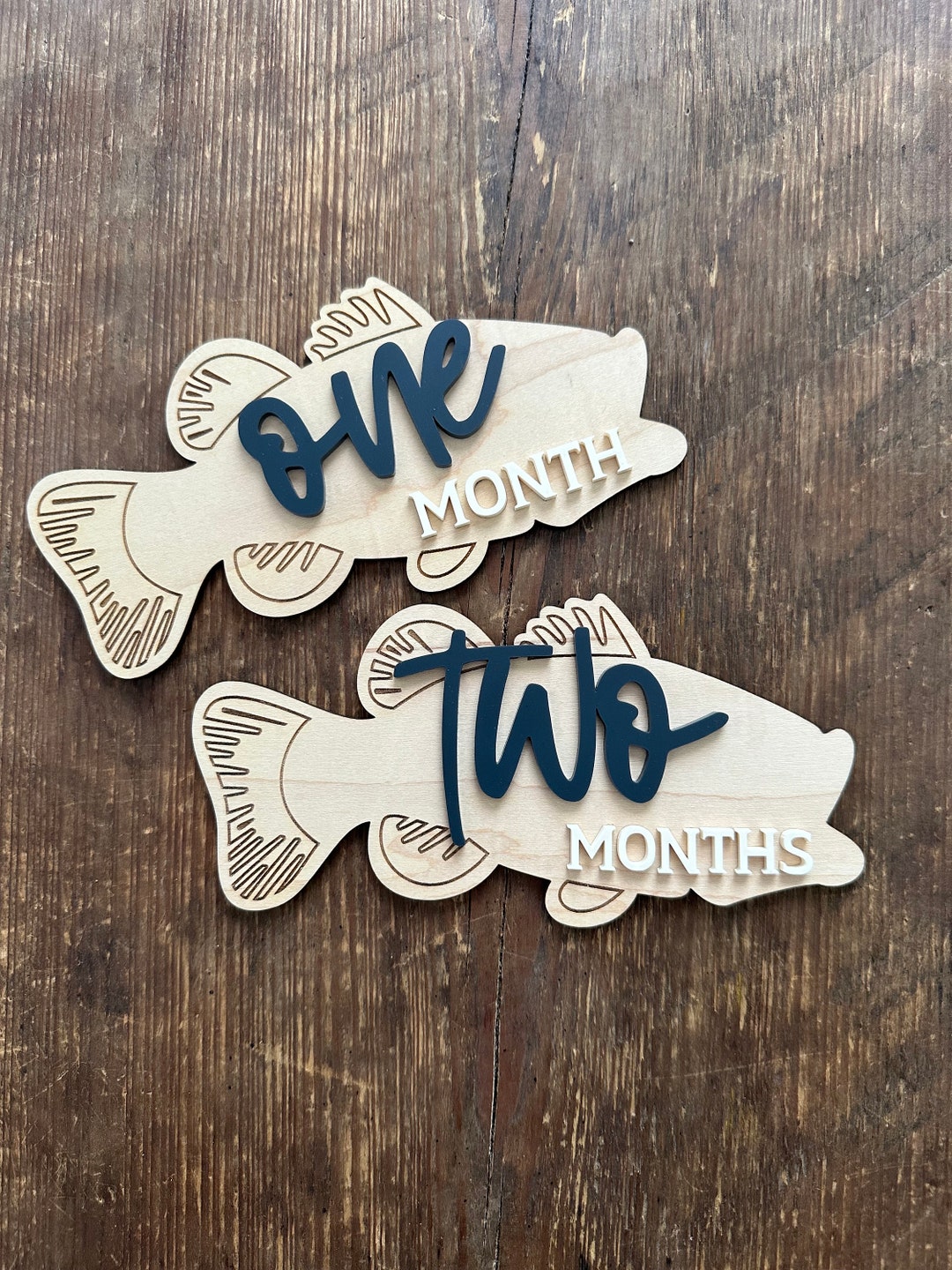 Fish Monthly Milestone Photo Prop, Monthly Picture Prop - Etsy