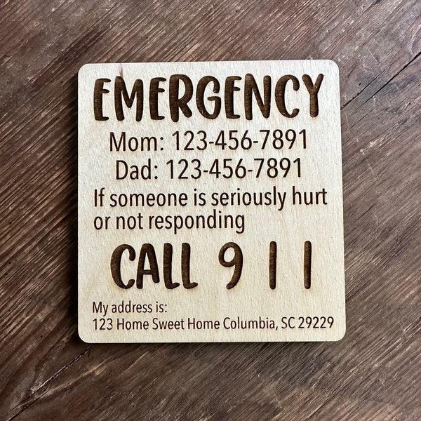 Custom Emergency Magnet - Etsy