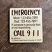 Emergency Contact Magnet - Etsy