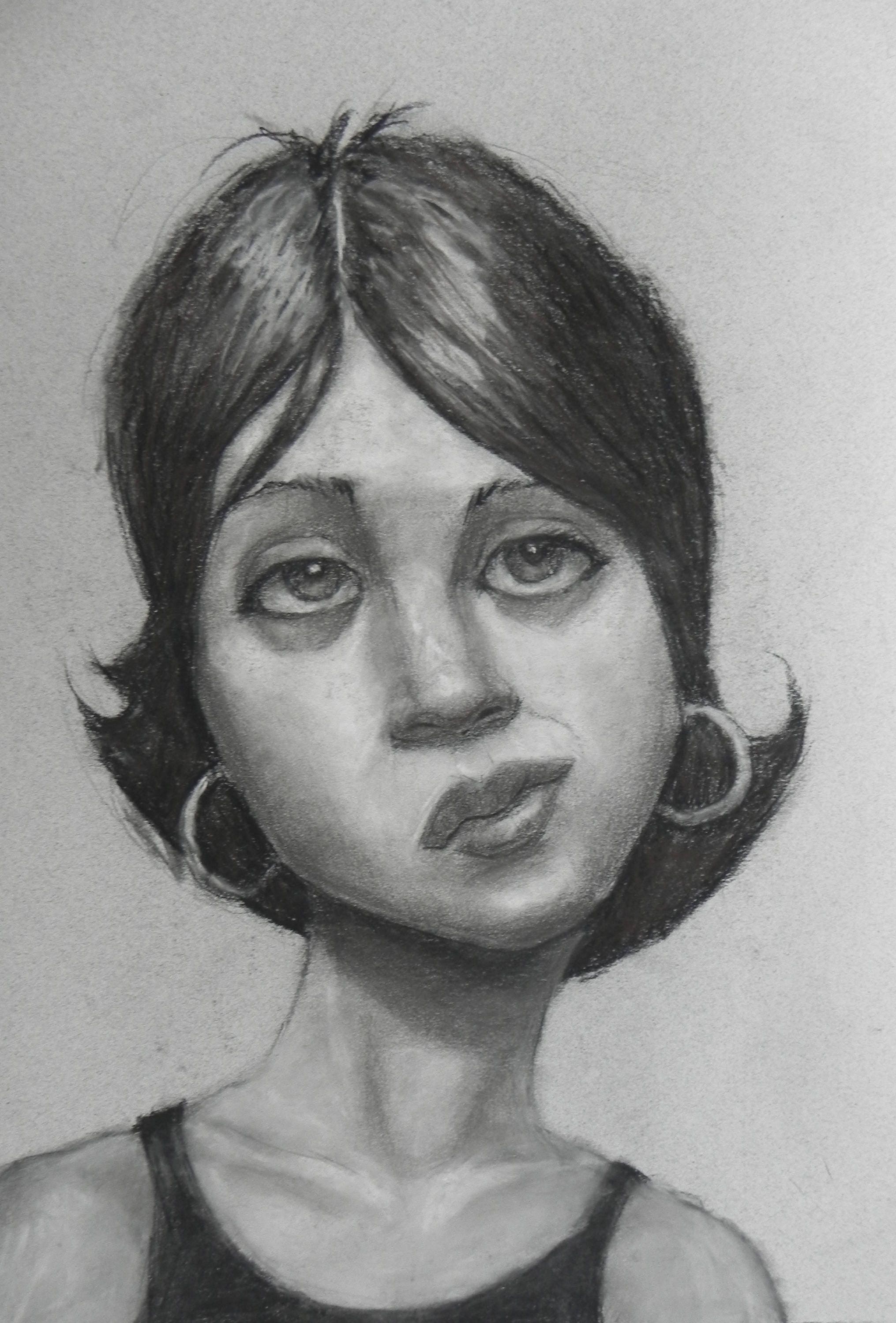 Penny Portrait Print, Charcoal Drawing - Etsy