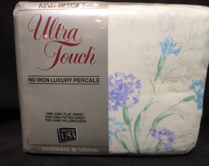 Vintage NEW J. P. Stevens Tastemaker Ultra Touch King Sheet Set ...