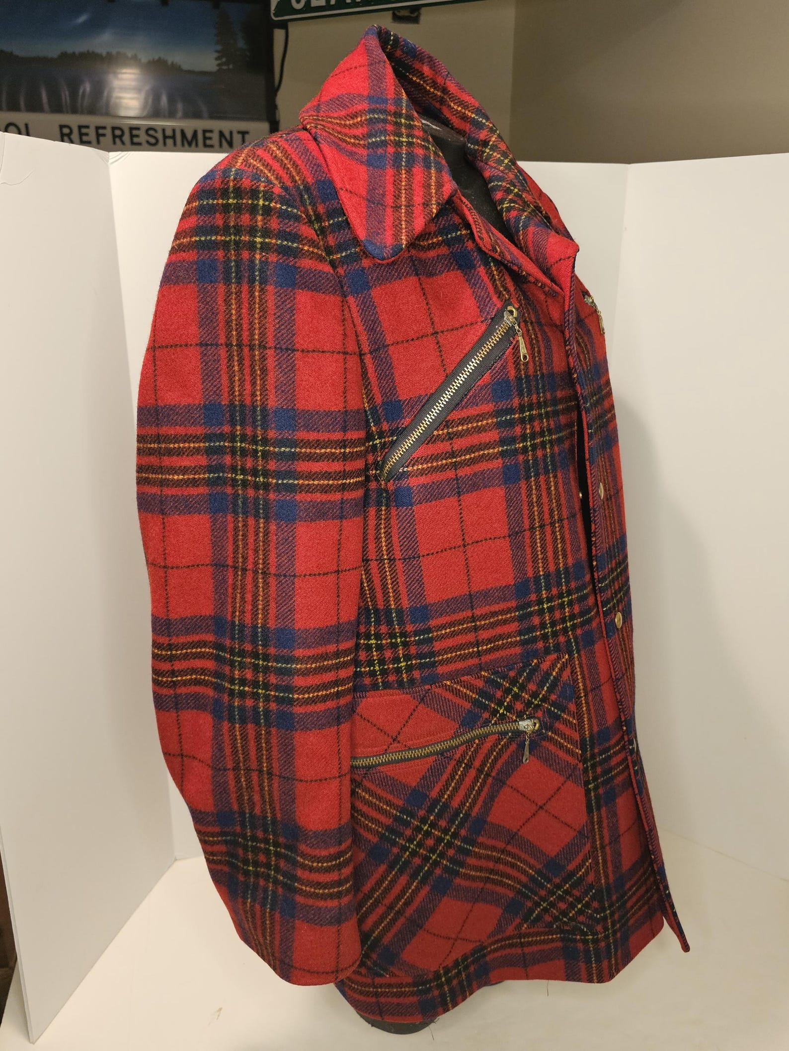 Vintage Pendleton Red Plaid Wool Coat: Talon Zip Chore Jacket - Etsy