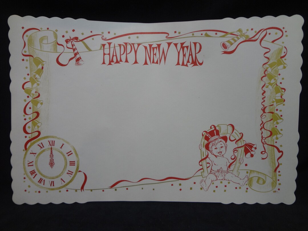 20 Unused Vintage Happy New Year Paper Placemats NEW Sorg Paper Table ...