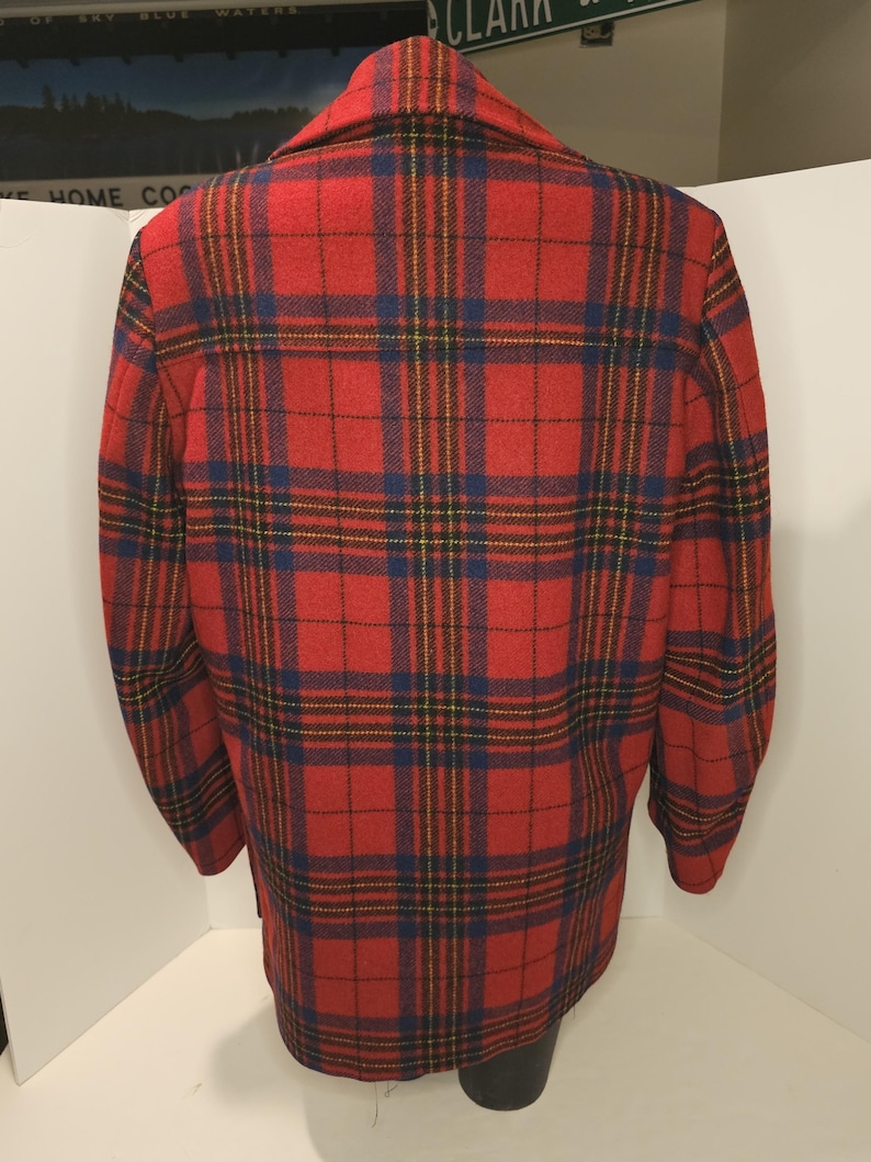 Vintage Pendleton Red Plaid Wool Coat: Talon Zip Chore Jacket - Etsy