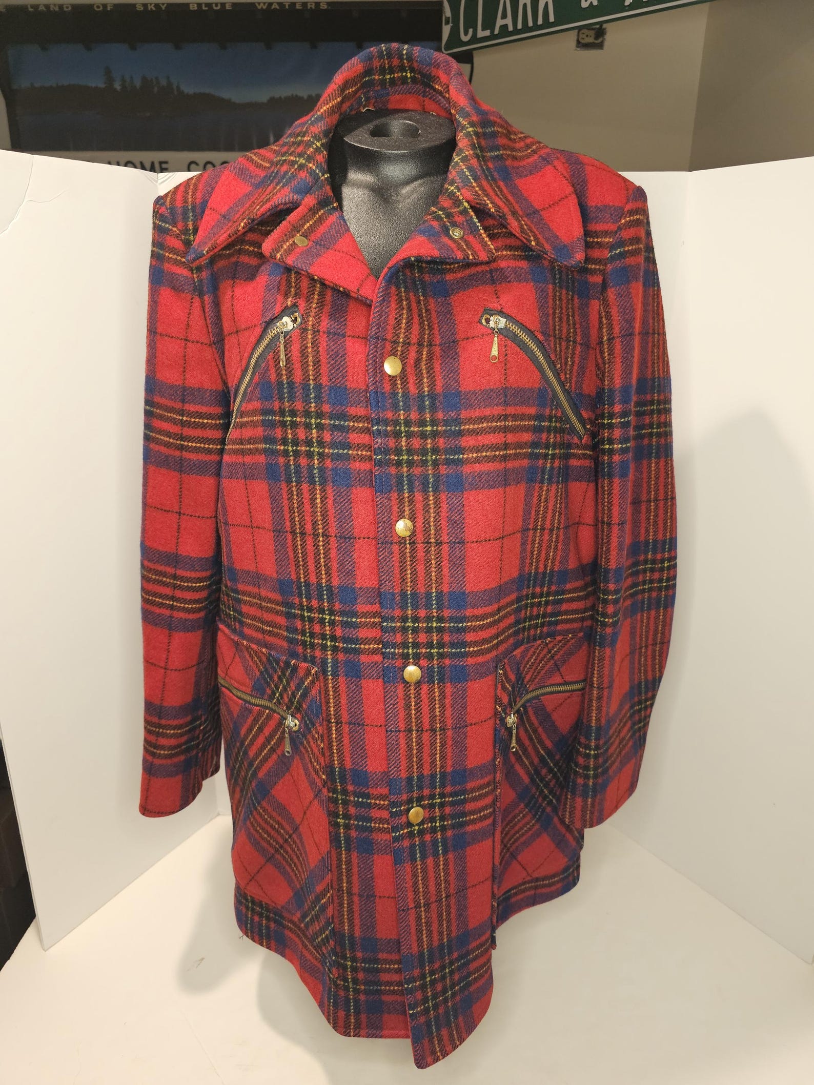 Vintage Pendleton Red Plaid Wool Coat: Talon Zip Chore Jacket - Etsy