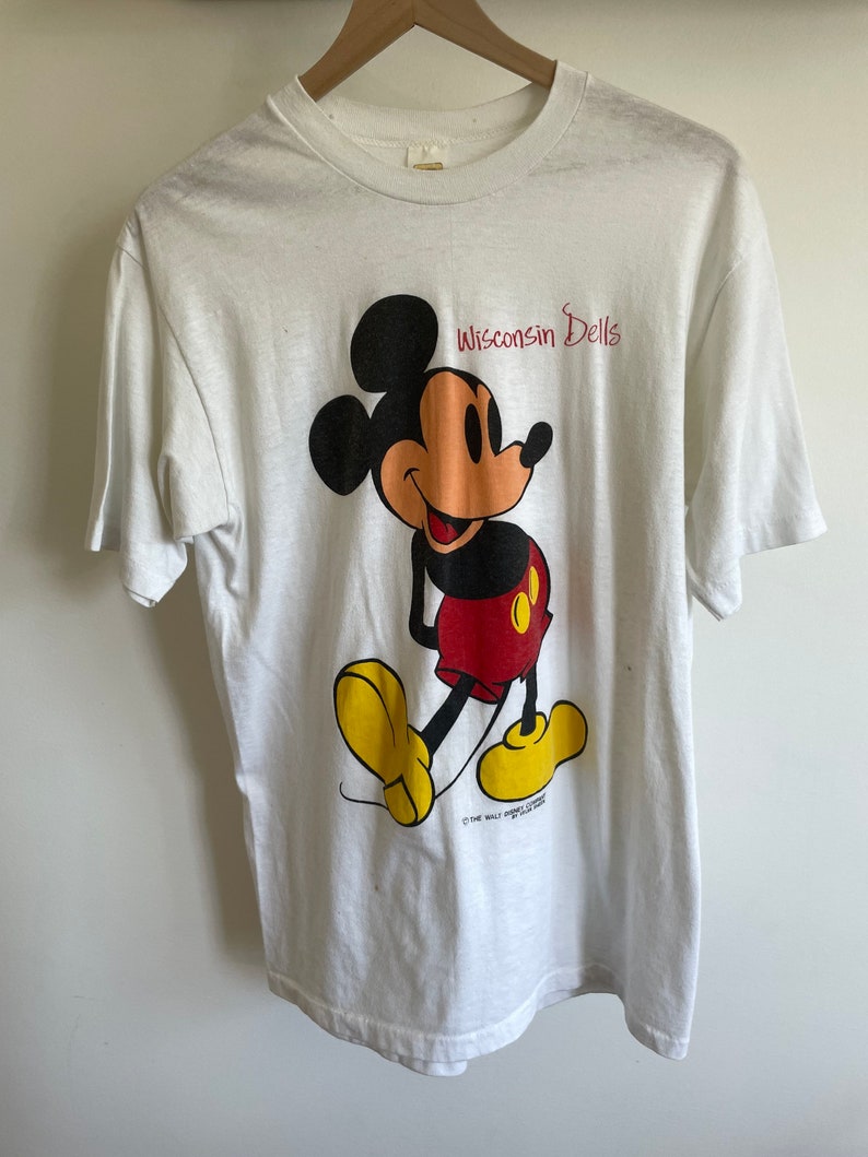 Vintage Mickey Mouse Wisconsin Dells Tee Velva-sheen - Etsy