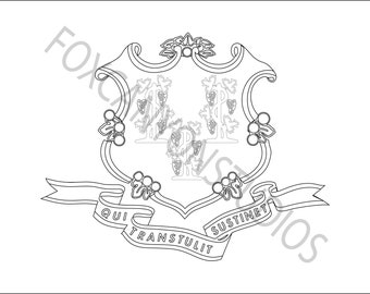 Connecticut State Flag Coloring Pages