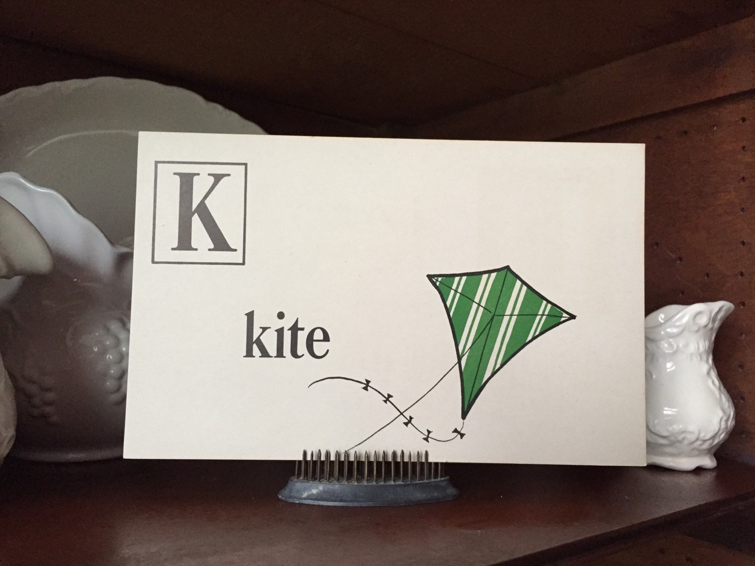Vintage Large Picture Phonics Flash Card Letter K Kite - Etsy