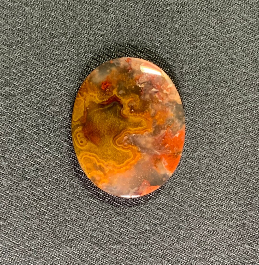 Tennessee Paint Rock Agate Freeform Oval Cabochon 39 X 32 Mm Designer ...