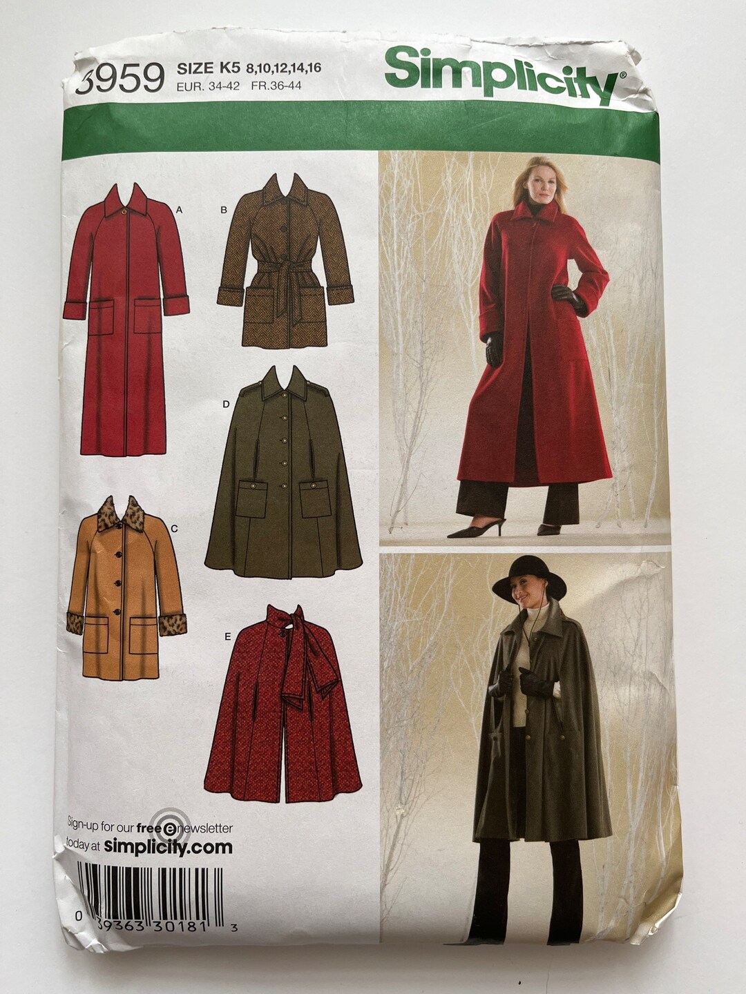 Women's Petite Coat and Cape Pattern Simplicity 3959 - Etsy