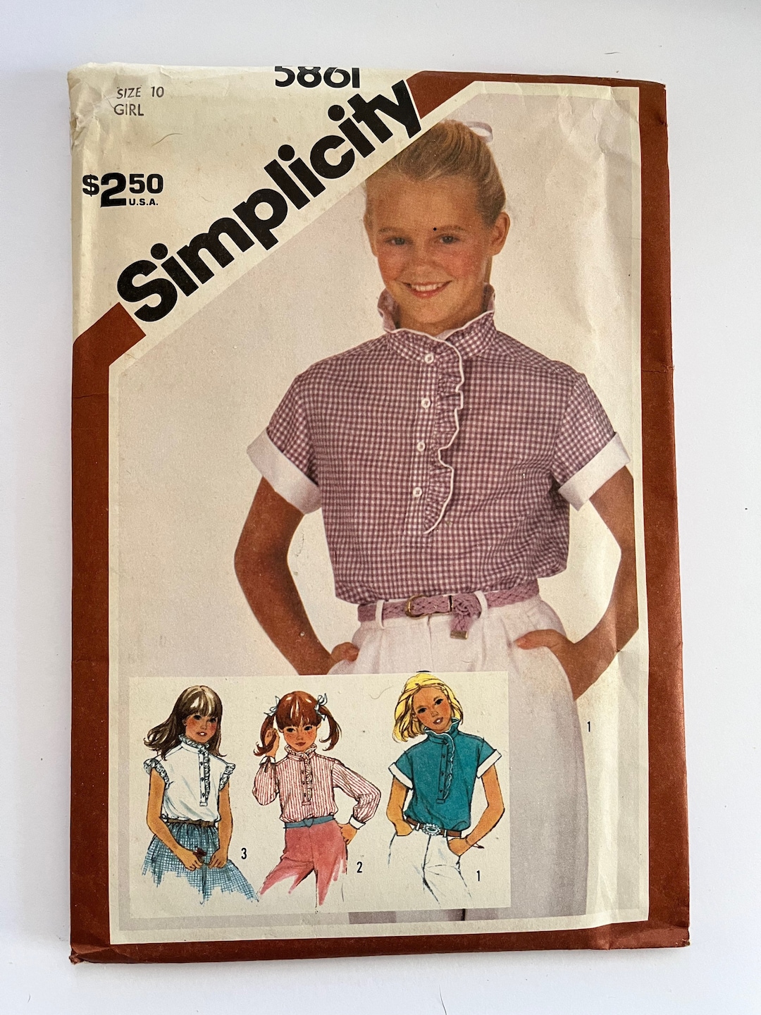 1980s Girls' Blouse Sewing Pattern Simplicity 5861 - Etsy