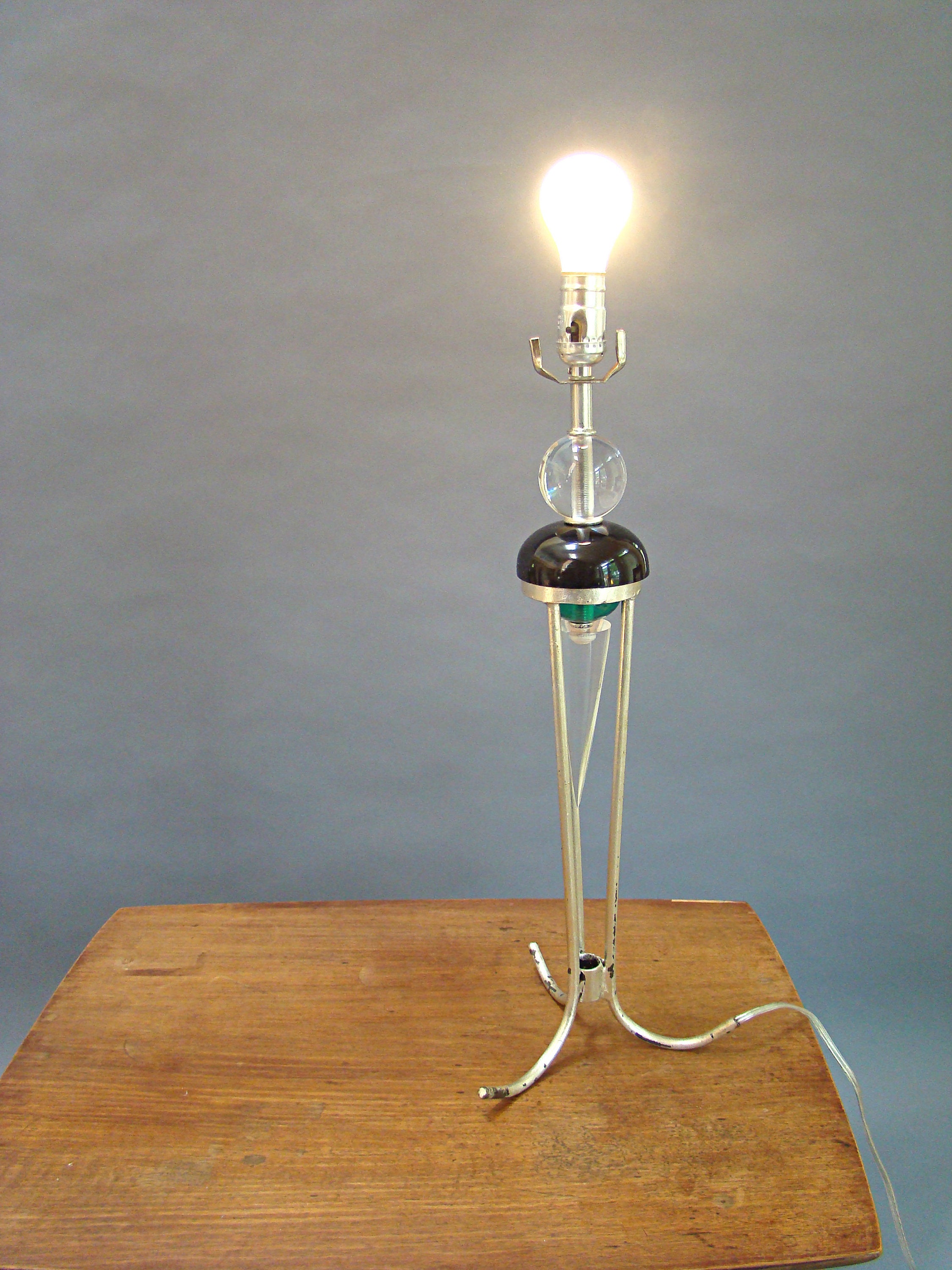 Lucite Lamp, Mid-century Modern, Atomic, Retro, Silver, Teal, Black ...