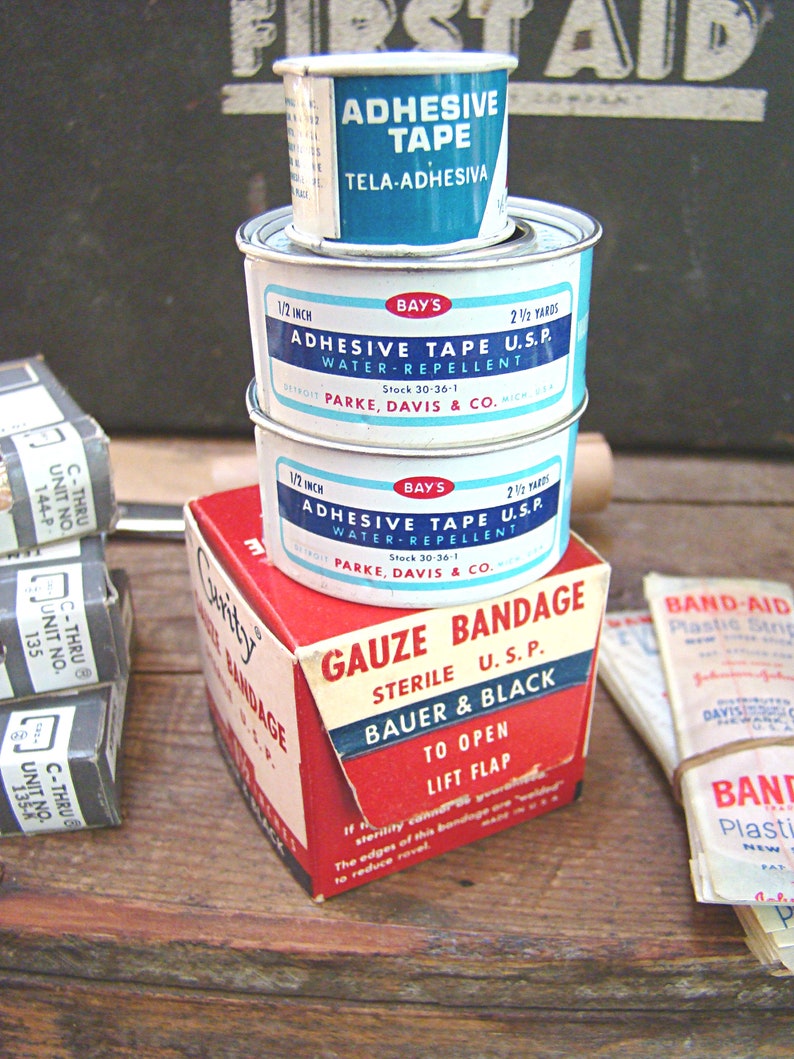 Vintage First Aid Kit, Metal First Aid Kit, Storage, Industrial Decor ...