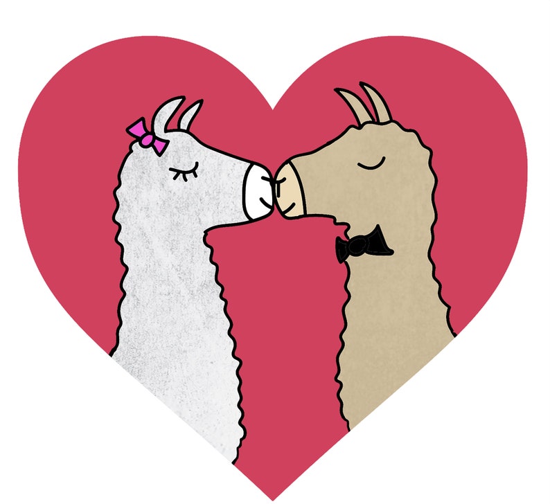 Printable Llamas in Love Clipart Instant Download Personal Use Art Make ...