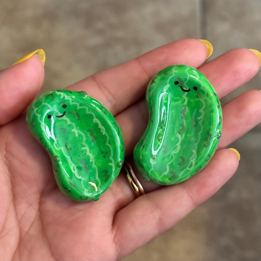 Pickle Polymer Clay Worry Stone| Desk Buddies | Pocket Friends - Etsy