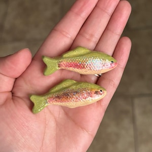 Trout Fish Magnet Set (2)| Fish Magnets | Fridge Magnets | Clay Magnets ...