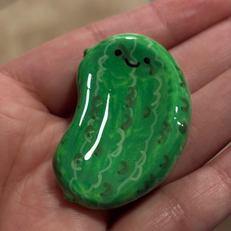 Pickle Clay Worry Stone| Desk Buddies | Pocket Friends - Etsy