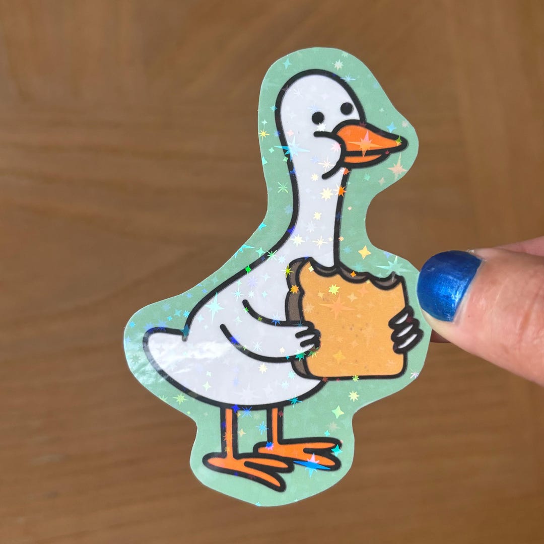 Goose Eating Bread Sticker | Laptop Sticker | Journal Sticker |scrapbook Stickers - Etsy