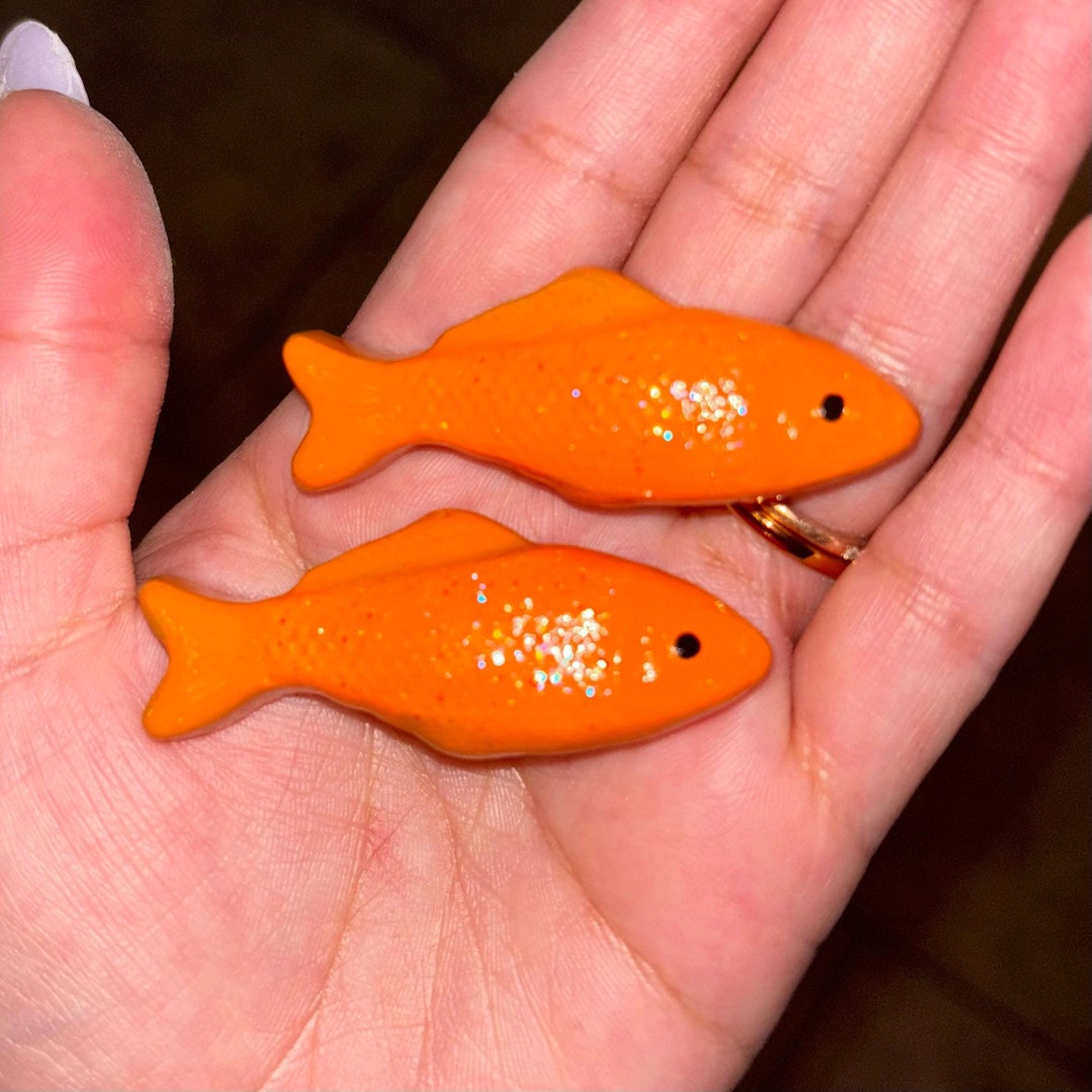 Orange Gold Fish Magnet Set (2)| Fish Magnets | Fridge Magnets | Clay ...