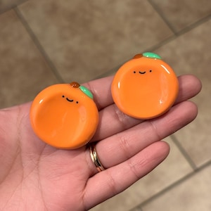 Orange Polymer Clay Worry Stone| Desk Buddies | Pocket Friends - Etsy