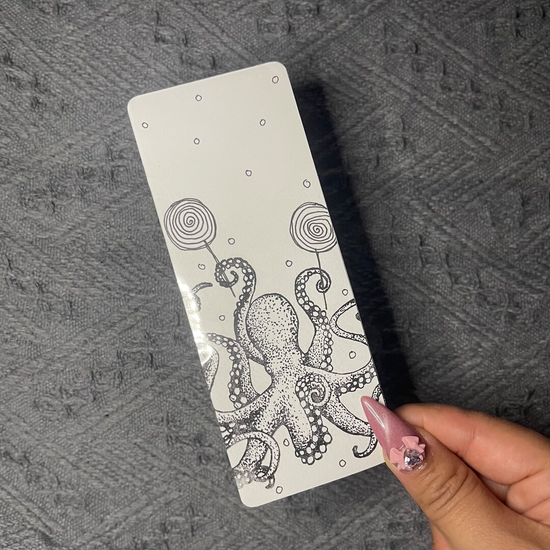 Octopus Bookmark 1 Plain Laminated Bookmark Cute Bookmarks - Etsy