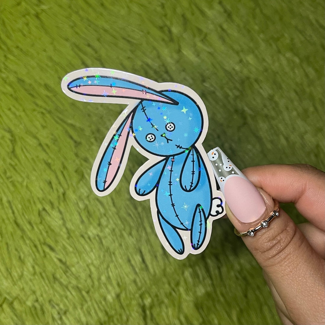 Stitched Bunny Stuffed Animal Sticker | Laptop Sticker | Journal ...