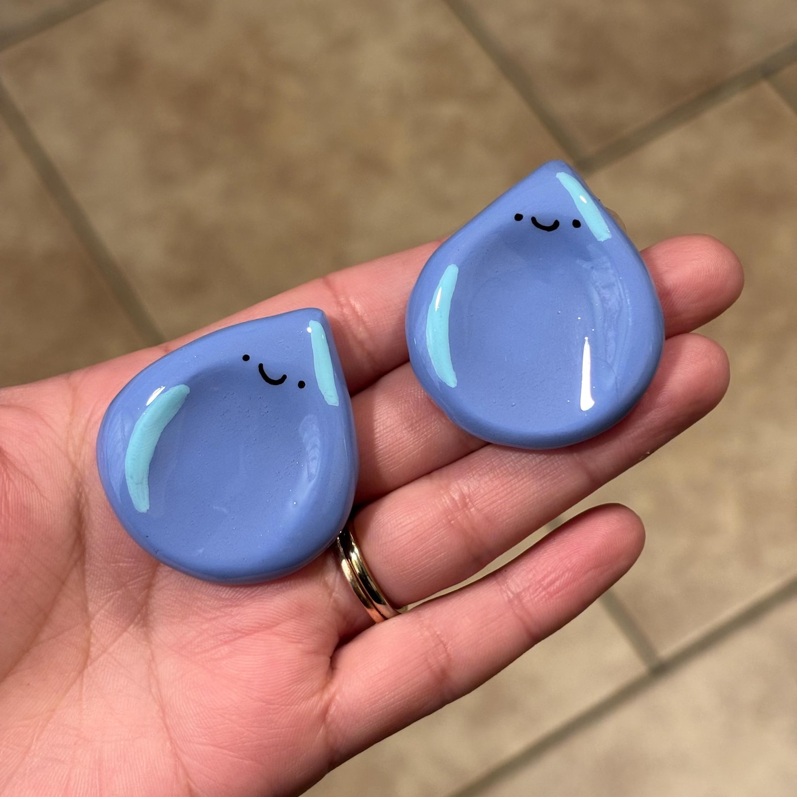 Water Drop Polymer Clay Worry Stone| Desk Buddies | Pocket Friends - Etsy