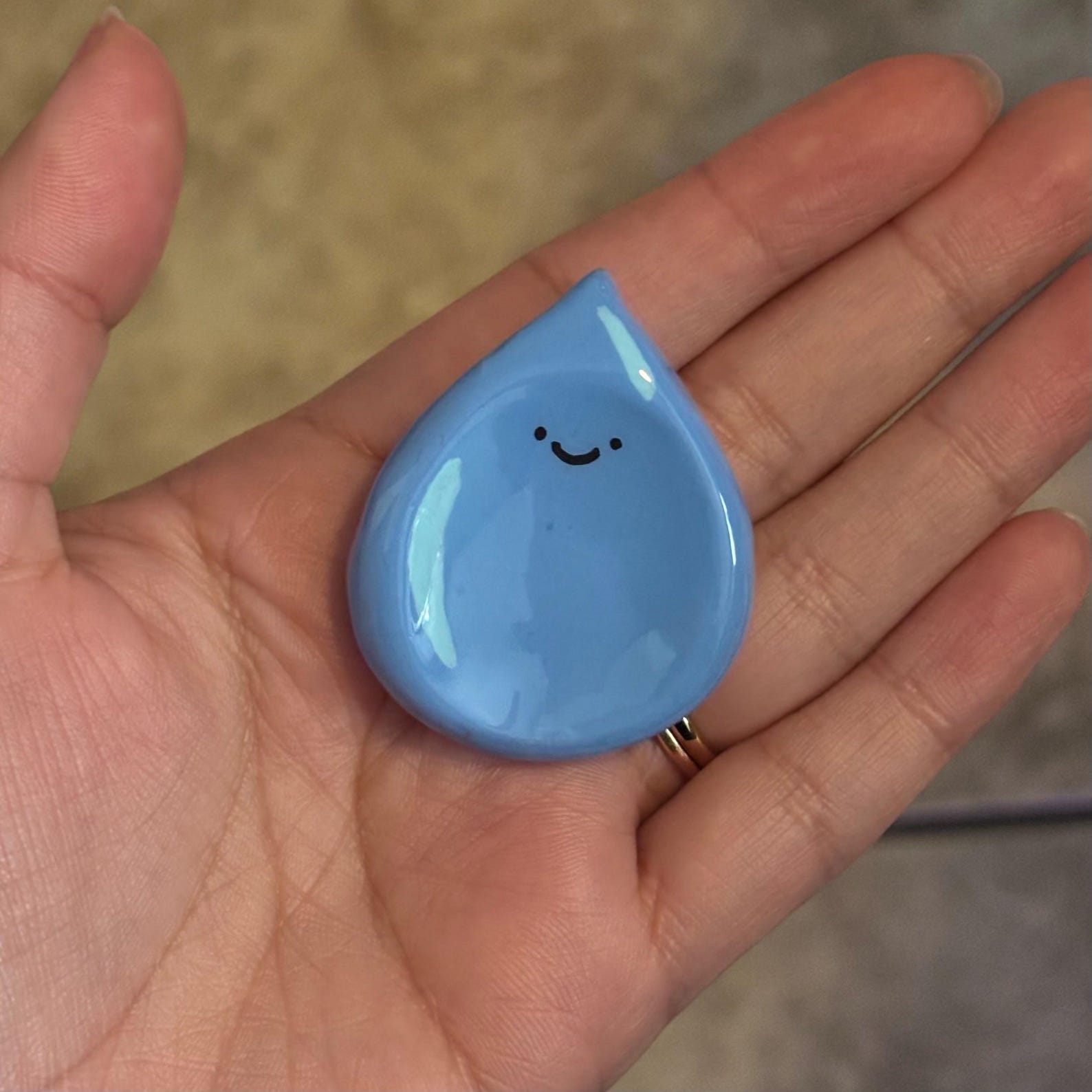 Water Drop Polymer Clay Worry Stone| Desk Buddies | Pocket Friends - Etsy