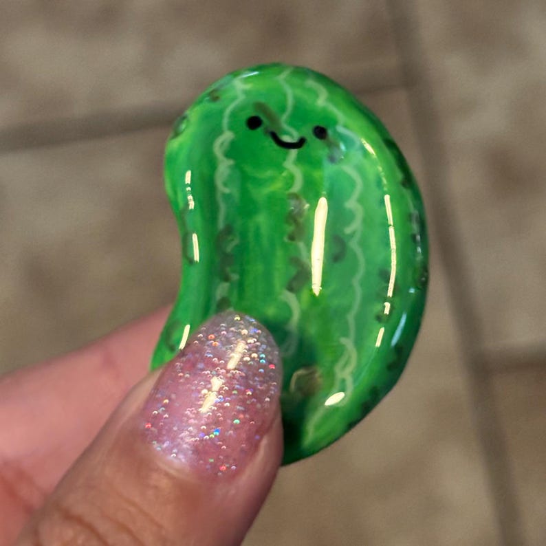 Pickle Polymer Clay Worry Stone| Desk Buddies | Pocket Friends - Etsy