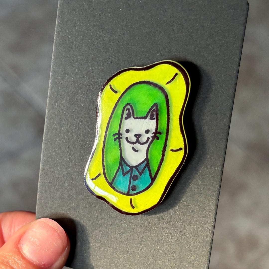 Handmade Cat Pin | Fun Pins - Etsy