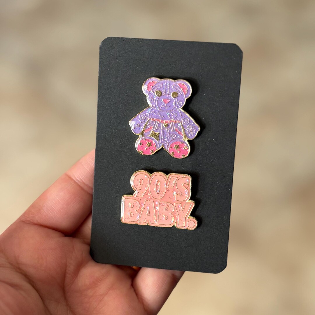 Glitter Enamel Pin Set | Gift Set | Fun Pins - Etsy