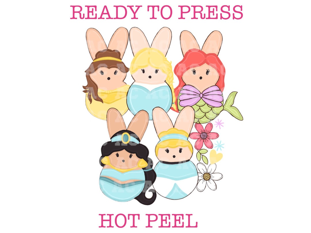 Disney Princess Peeps Easter DTF Transfer Easter Dtf Print - Etsy
