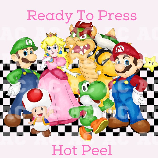 Super Mario Dtf Transfers - Etsy