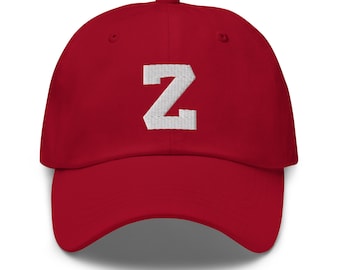 Letter A-Z Baseball Cap Any Letter Initial Collegiate College Font ...