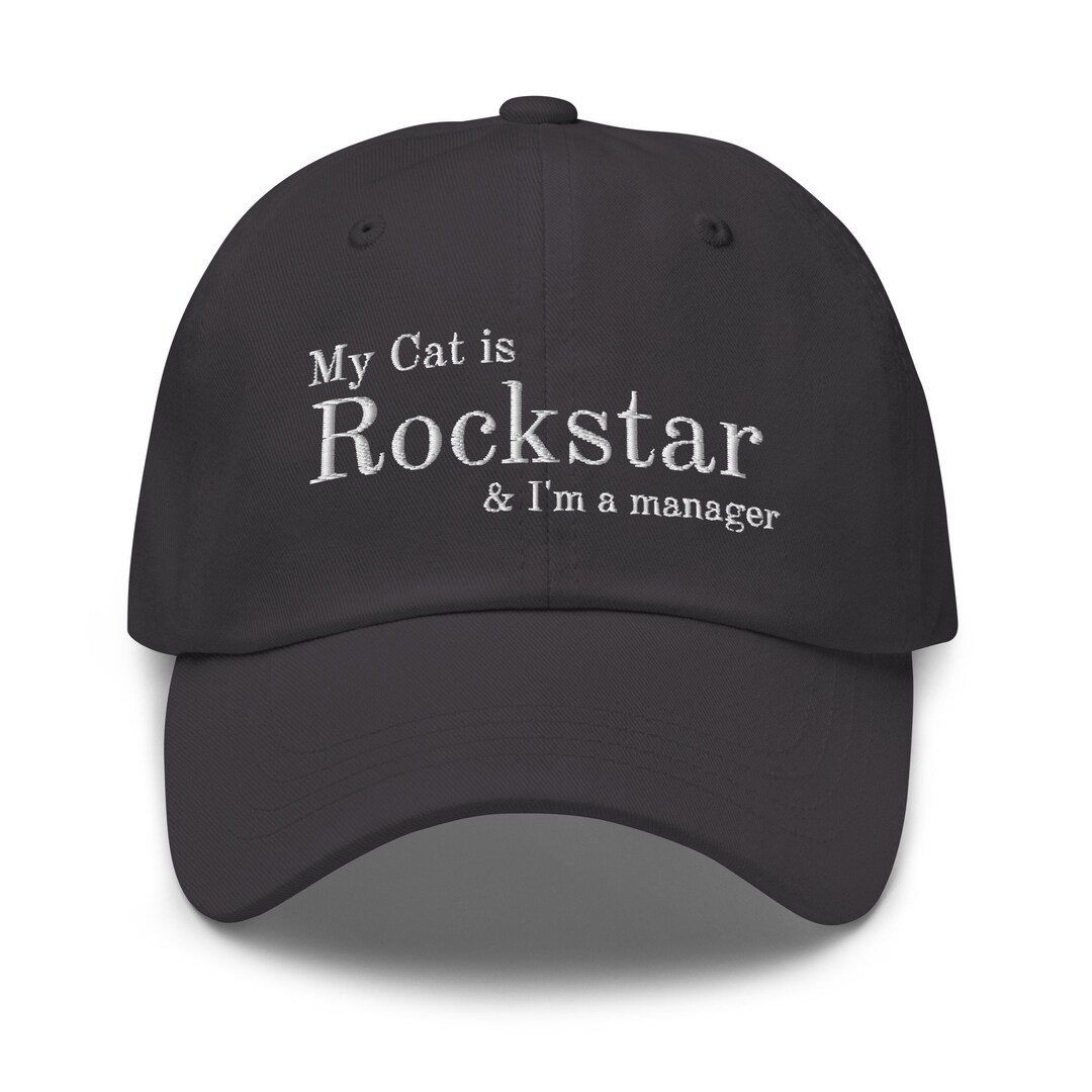 My Cat is Rockstar Funny Saying Baseball Hat for Women Men Adjustable ...