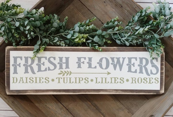 Items similar to READY TO SHIP Flower Sign | Garden | Spring | Summer ...