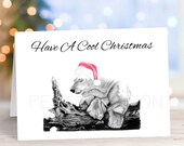 Polar Bear Christmas Card Pencil Drawing Art Greeting - Etsy UK