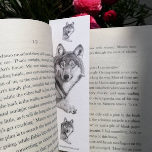 Wolf Bookmark - Animal Bookmarks - Pencil Drawing Illustration Wildlife ...