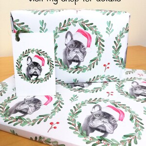 Cute French Bulldog Christmas Card, Pencil Drawing Art Greeting, Dog ...