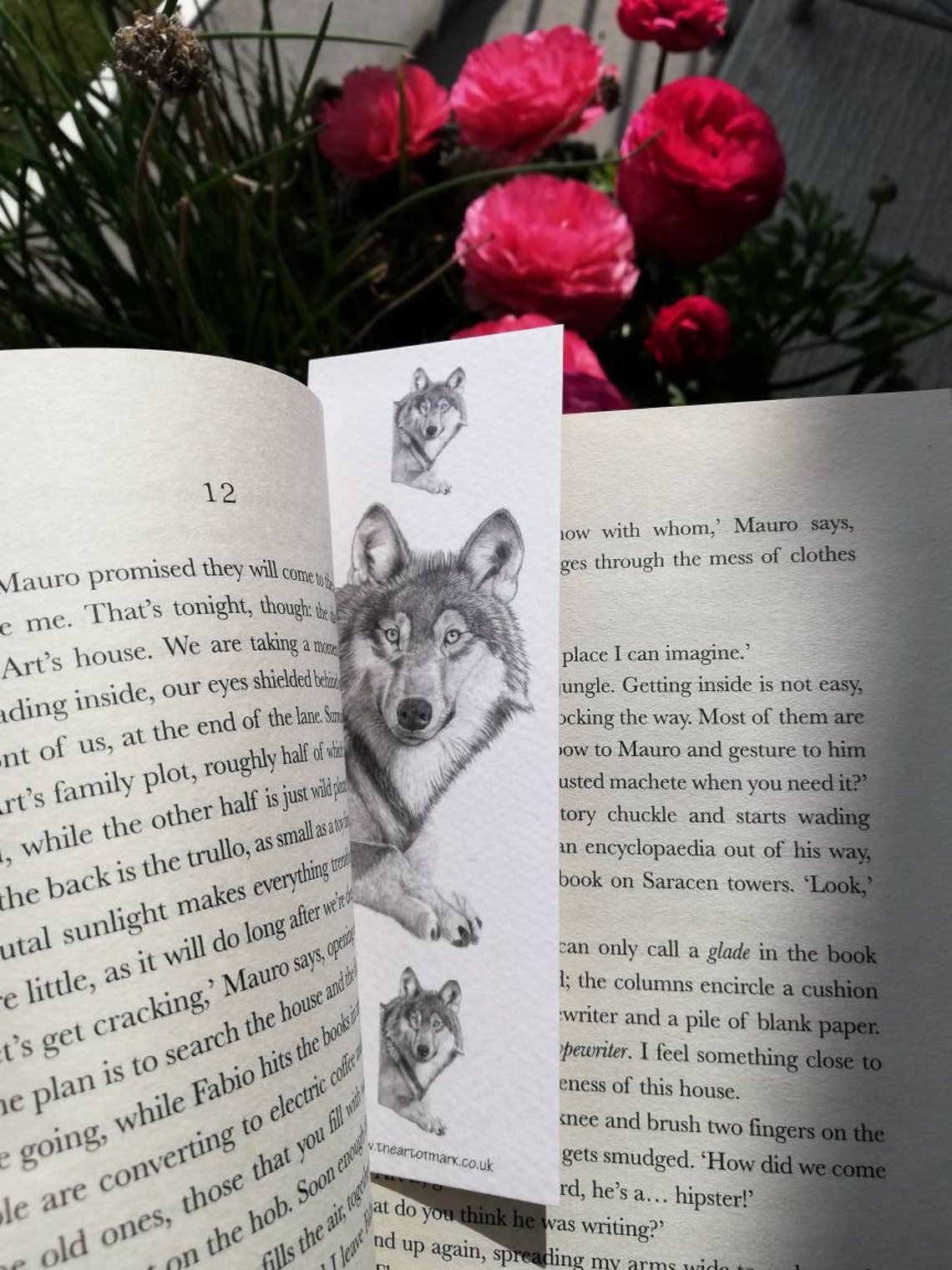 Wolf Bookmark - Animal Bookmarks - Pencil Drawing Illustration Wildlife ...