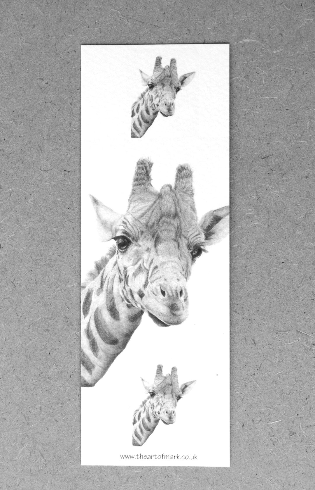 Giraffe Bookmark - Animal Bookmarks - Pencil Drawing Illustration ...