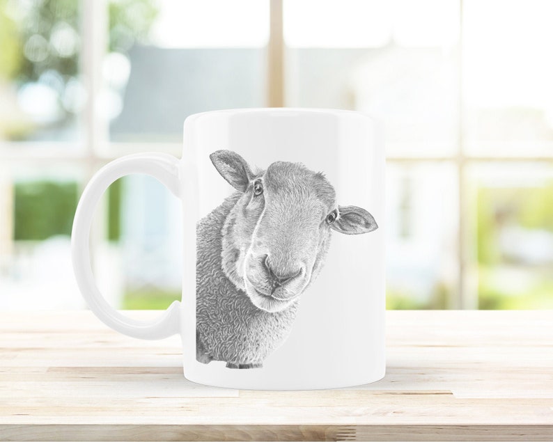Sheep Mug 10oz Ceramic Pencil Drawing Art Design Coffee - Etsy UK