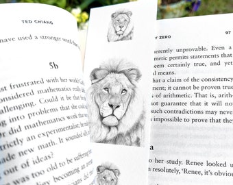 Lion Art Bookmark - Etsy
