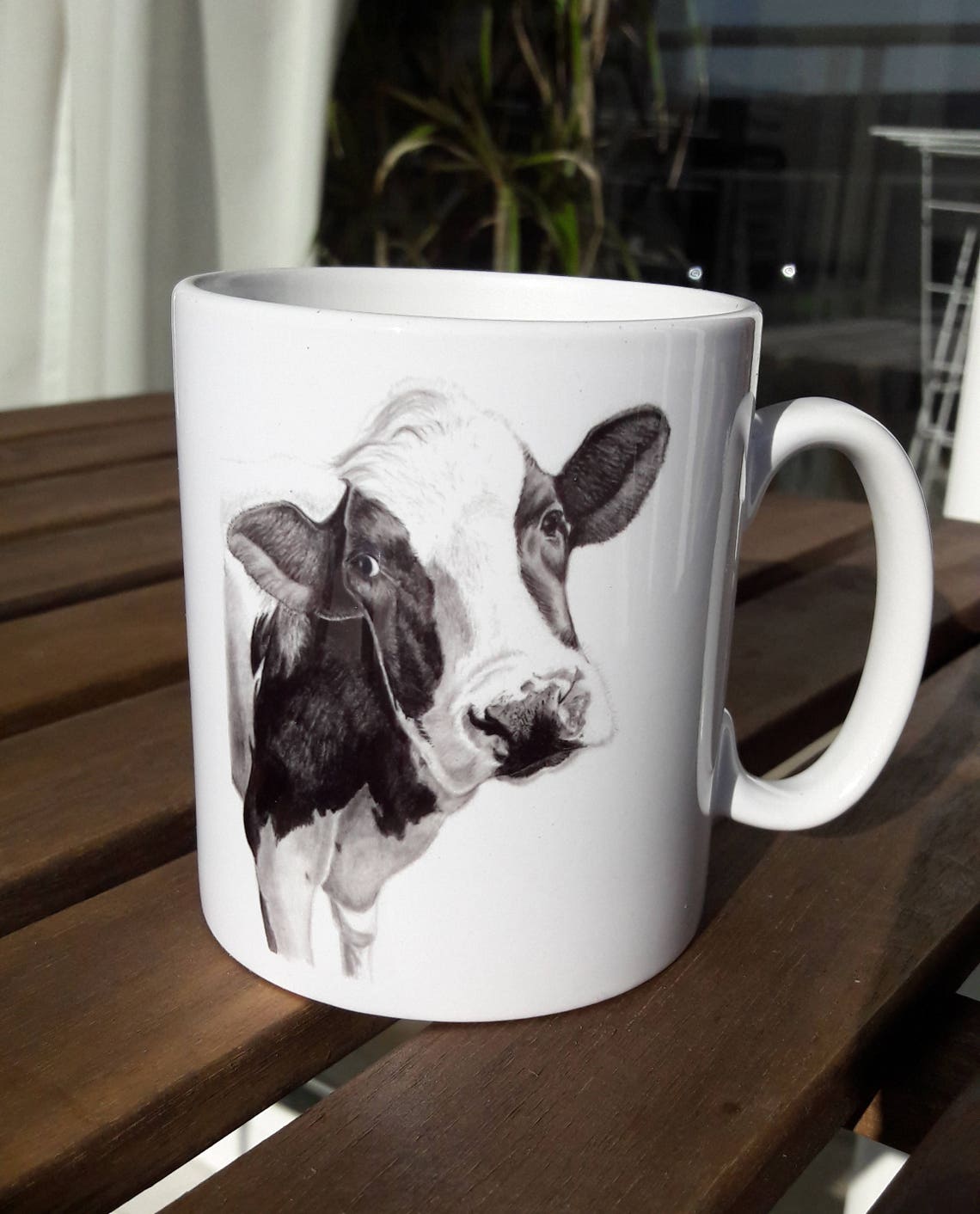 Cow Mug 10oz Ceramic Pencil Drawing Art Design Coffee Nature - Etsy