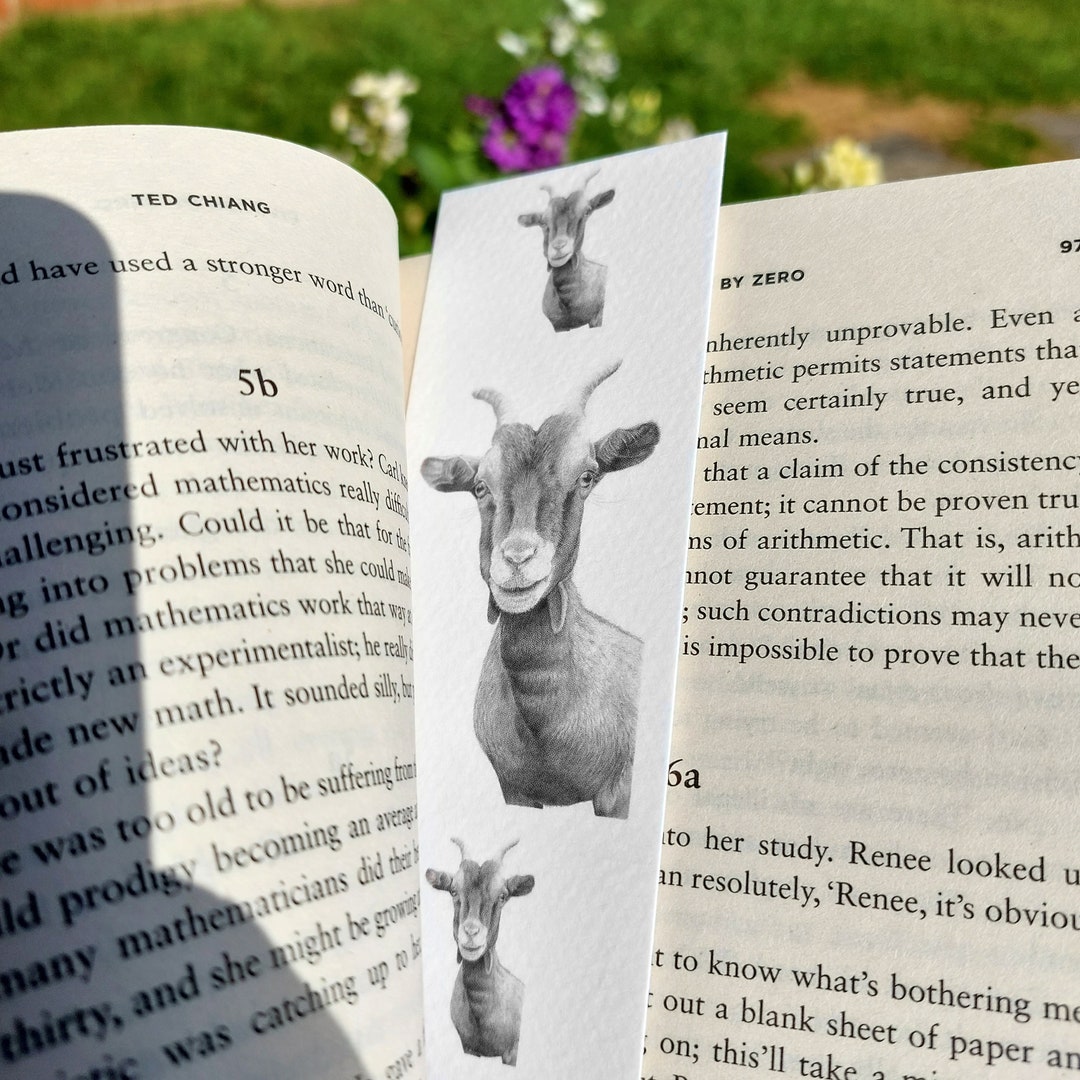 Goat Bookmark - British Farmyard Animal Bookmarks - Pencil Drawing ...