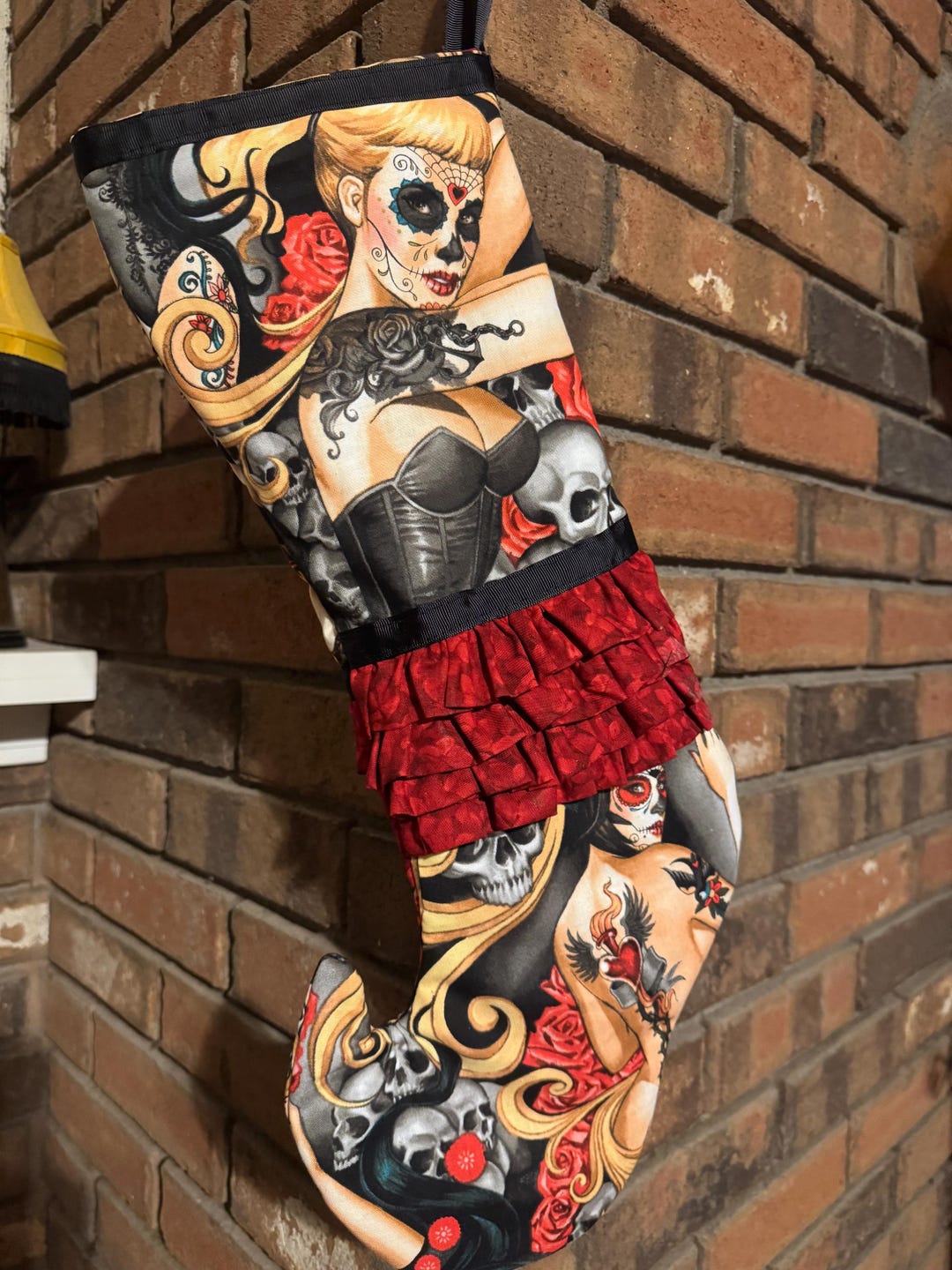 Day of the Dead Christmas Stocking, Las Elegantes, Goth Holiday Decor ...